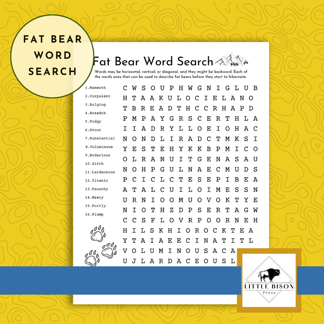 Fat Bear Week Activity Worksheets for Kids - Etsy