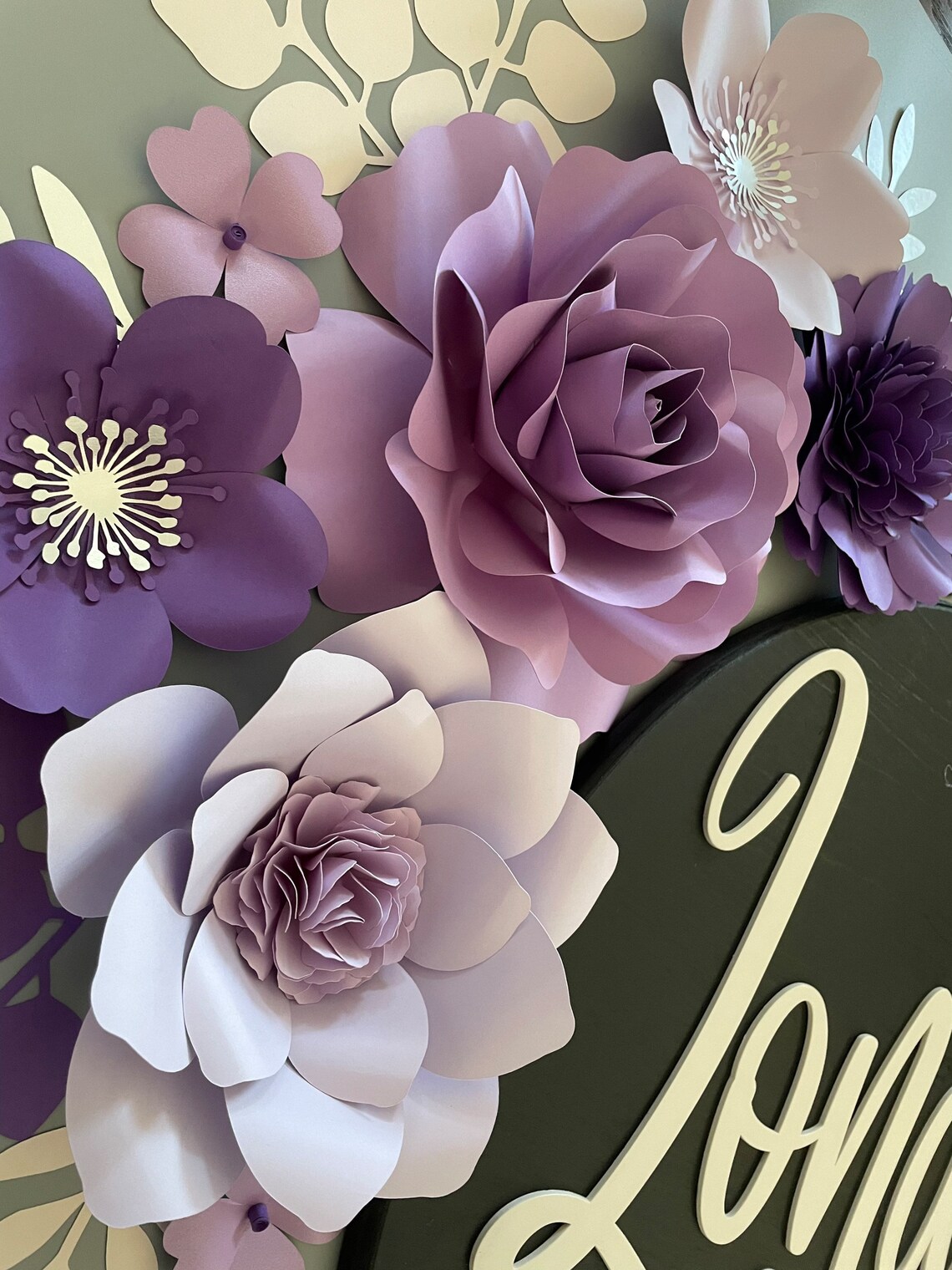 Purple Lilac Paper Flower Set Nursery Paper Flower Wall - Etsy
