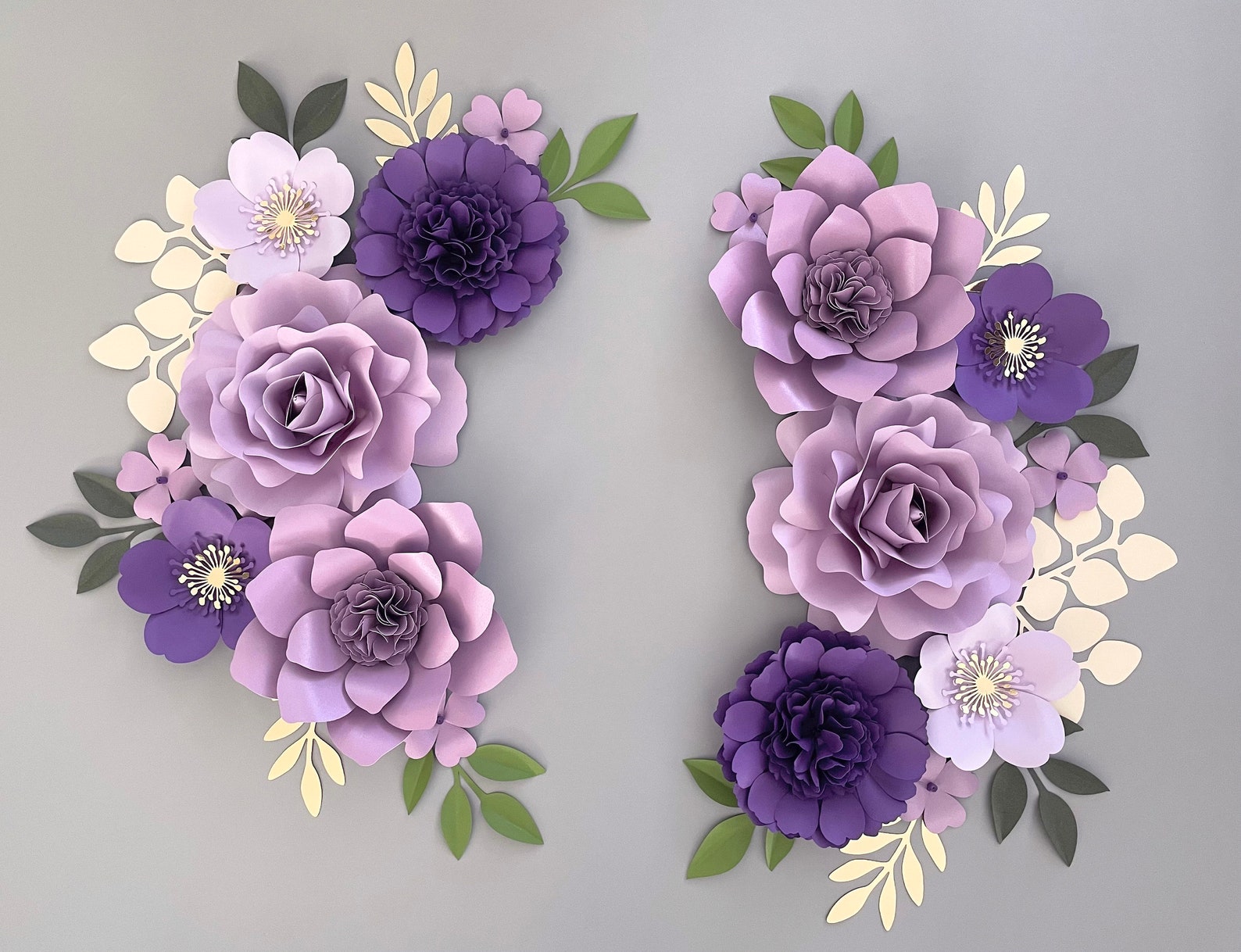 Pink & Rose Gold Paper Flower Set: Nursery Wall Decor - Etsy