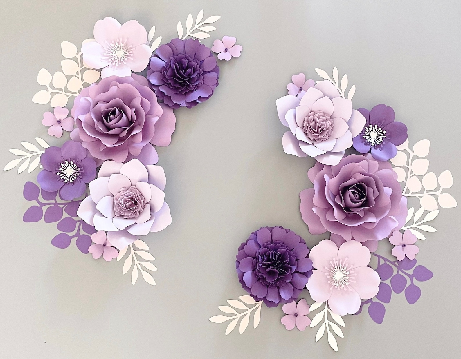 Purple Lilac Paper Flower Set Nursery Paper Flower Wall - Etsy