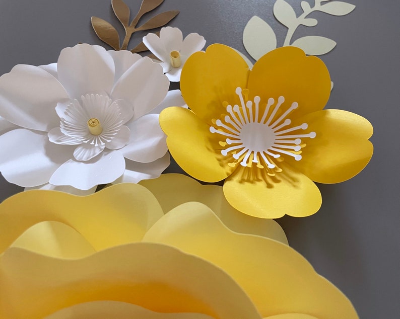 Yellow Daisy Paper Flower Set: Nursery Wall Decor - Etsy