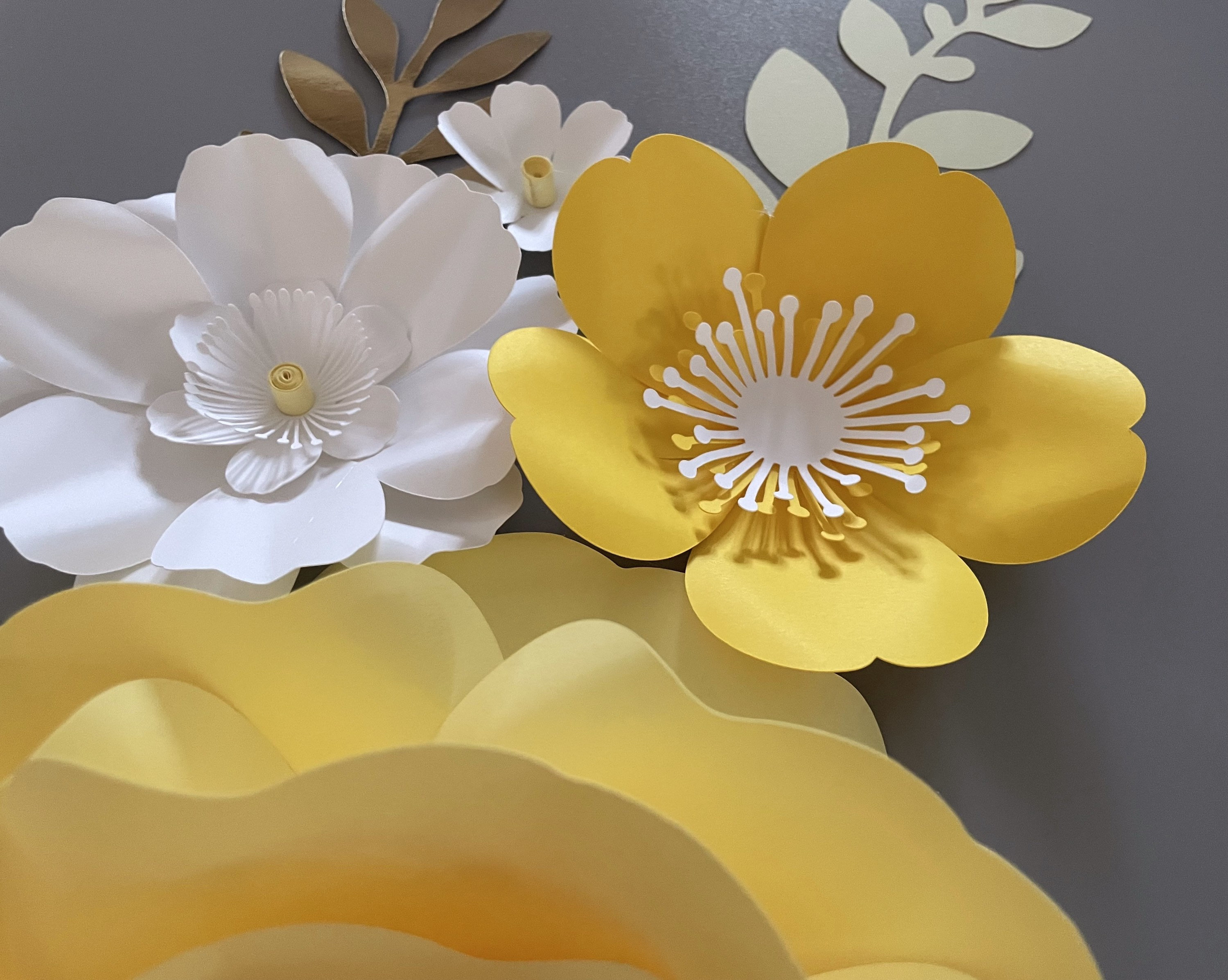 Daisy Yellow Paper Flower Set Rose Nursery Paper Flower Wall - Etsy