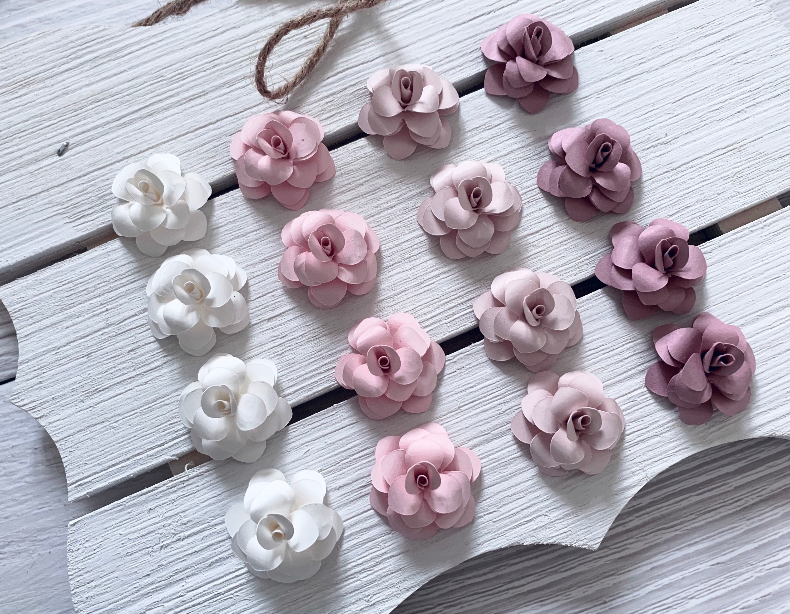 Small Paper Roses Mauve Blush Roses Centrepieces Dessert - Etsy