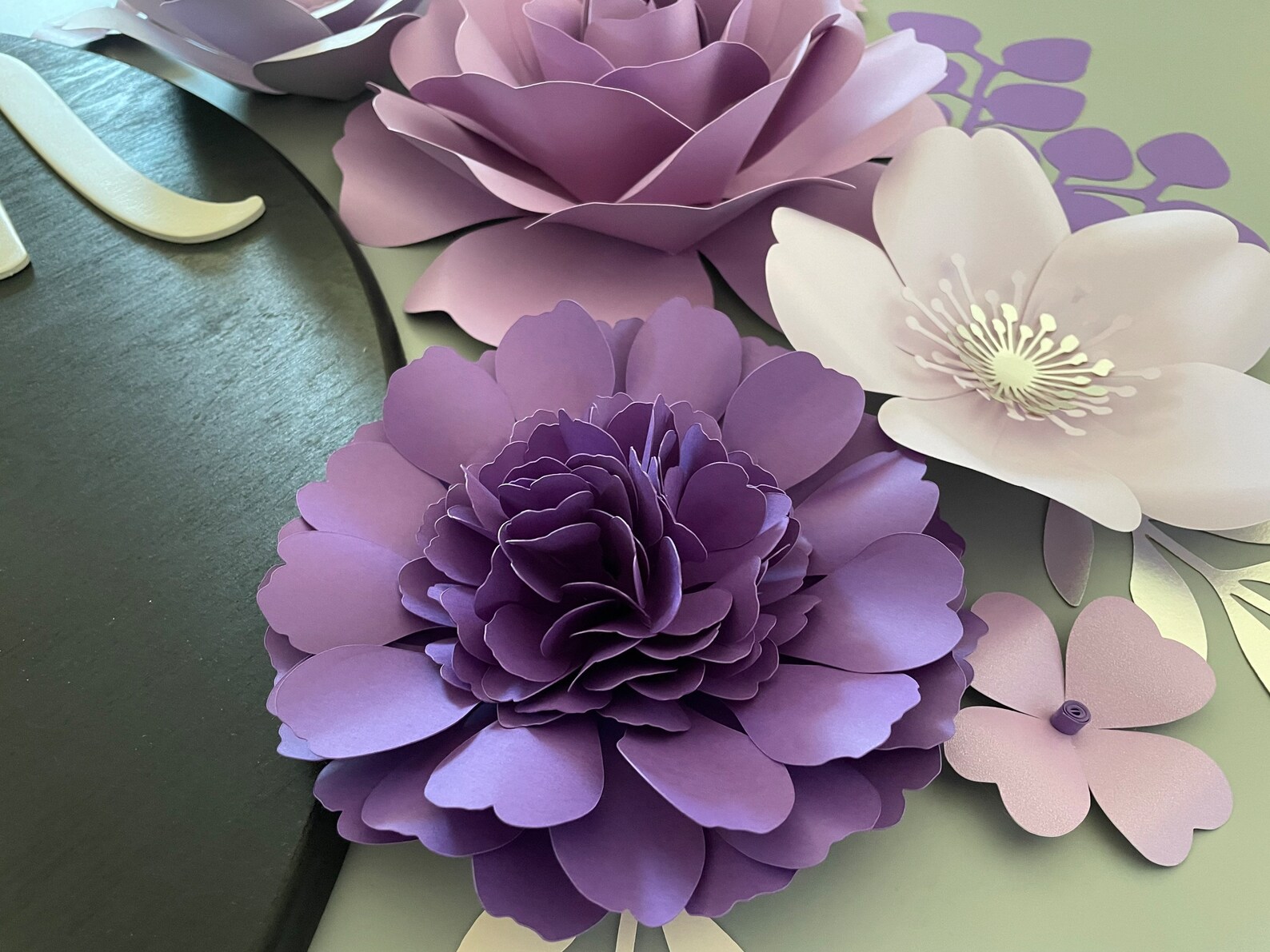 Purple Lilac Paper Flower Set Nursery Paper Flower Wall - Etsy