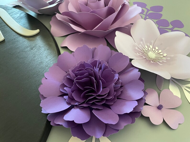 Purple Lilac Paper Flower Set Nursery Paper Flower Wall - Etsy
