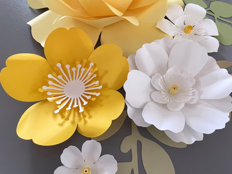Yellow Daisy Paper Flower Set: Nursery Wall Decor - Etsy