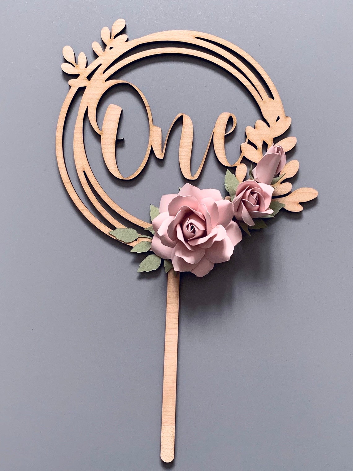 Wood One Cake Topper Floral One Cake Topper 1st Birthday | Etsy Canada