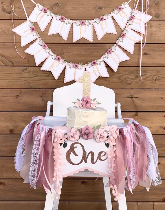 Paper & Party Supplies ONE Banner Cake topper Photo Shoot Birthday ...