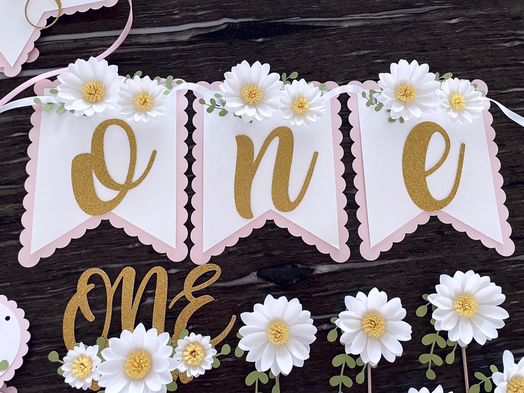 Daisy First Year Monthly Milestone Photo Banner, Daisy Pink Monthly ...