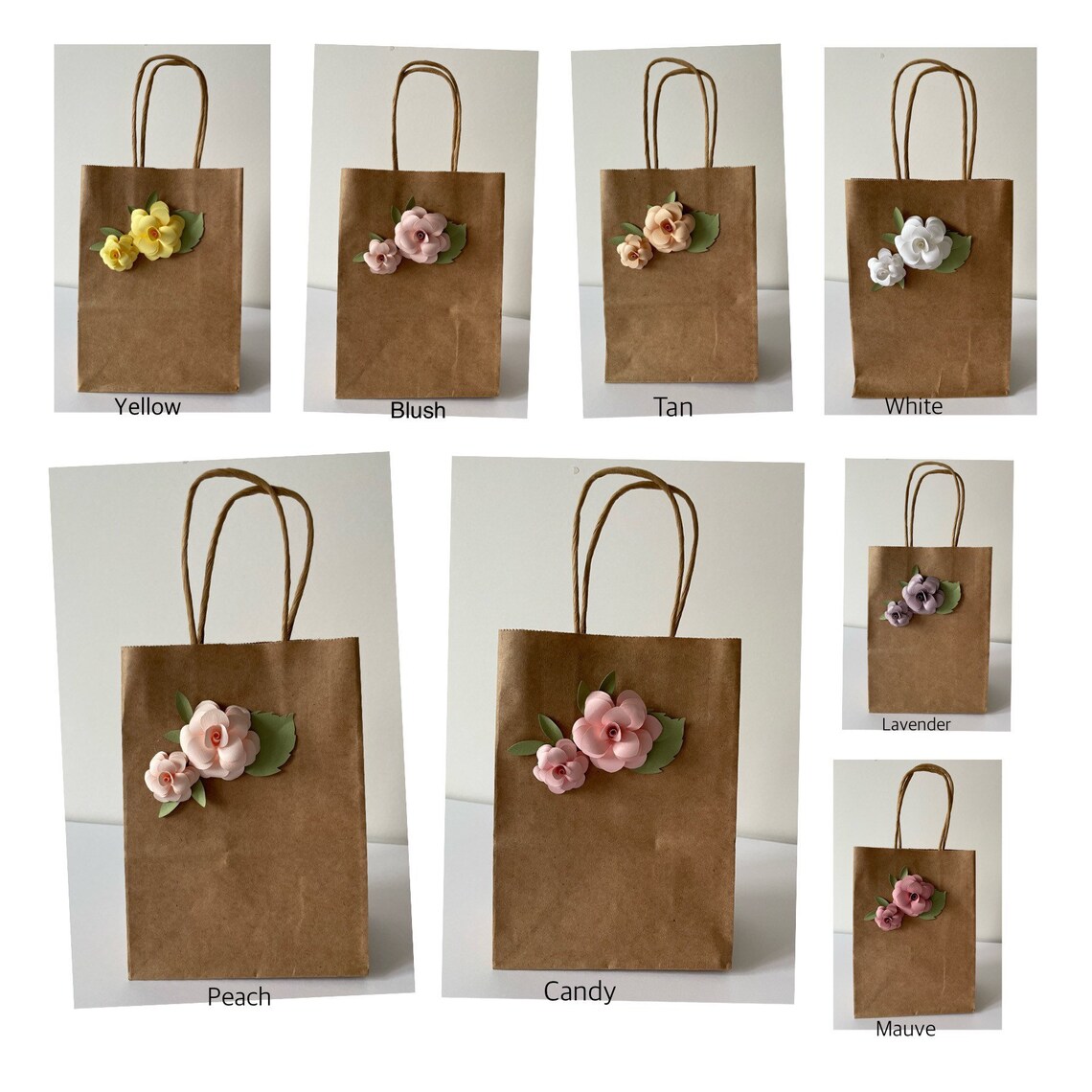 Kraft Paper Flower Gift Bag: Shabby Chic Party Favor - Etsy