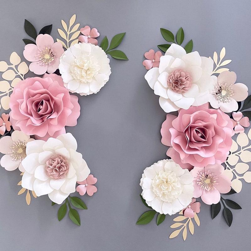 Gold Paper Flowers - Etsy