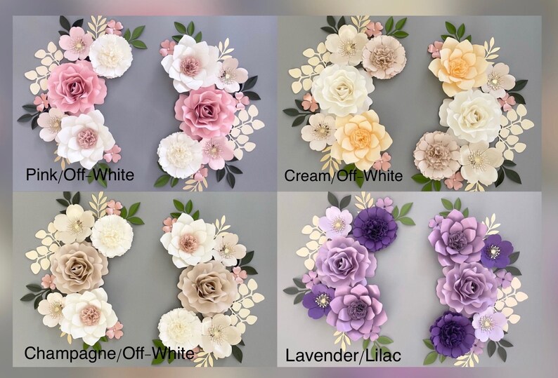 Pink & Rose Gold Paper Flower Set: Nursery Wall Decor - Etsy