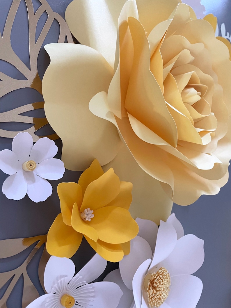 Daisy Yellow Paper Flower Set Rose Nursery Paper Flower Wall - Etsy