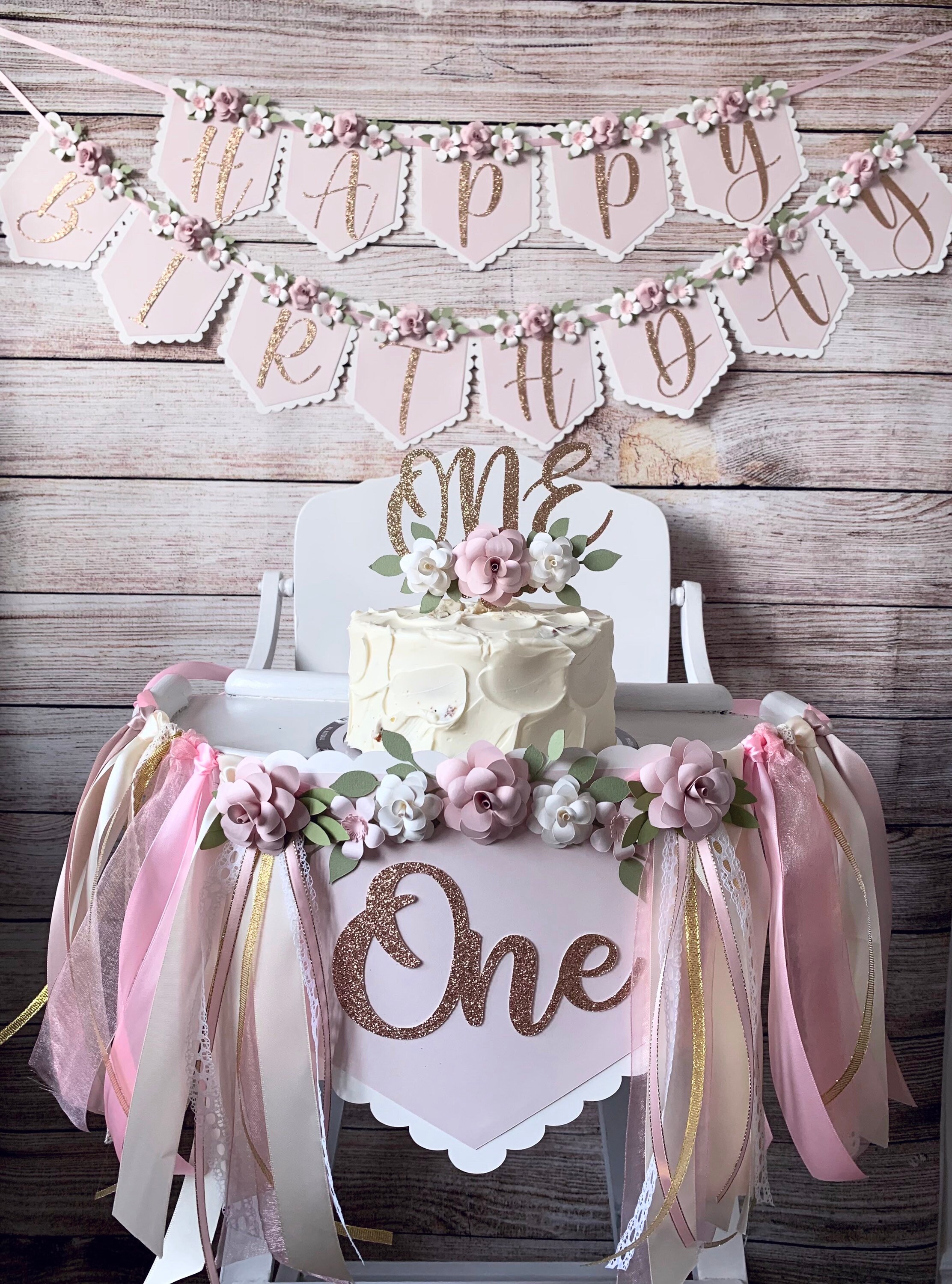 Blush 1st Birthday High Chair Banner ONE Banner Baby Girl - Etsy Canada