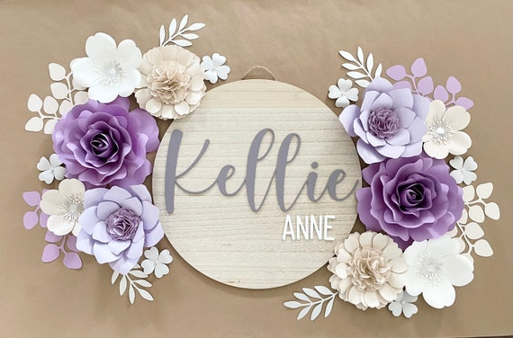 Lavender Lilac Paper Flower Set Nursery Paper Flower Wall - Etsy