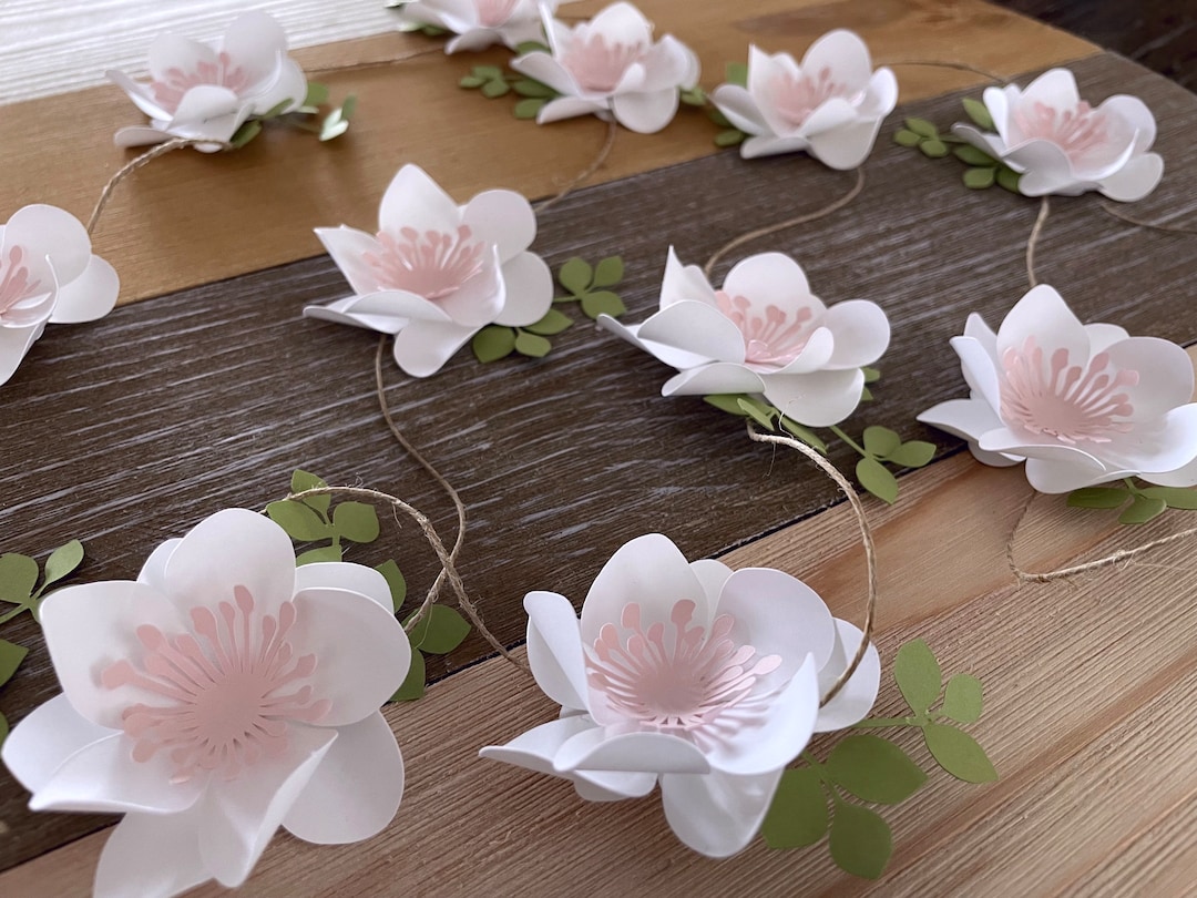 Cherry Blossom Garland, Paper Flower Garland, Nursery Floral Garland ...
