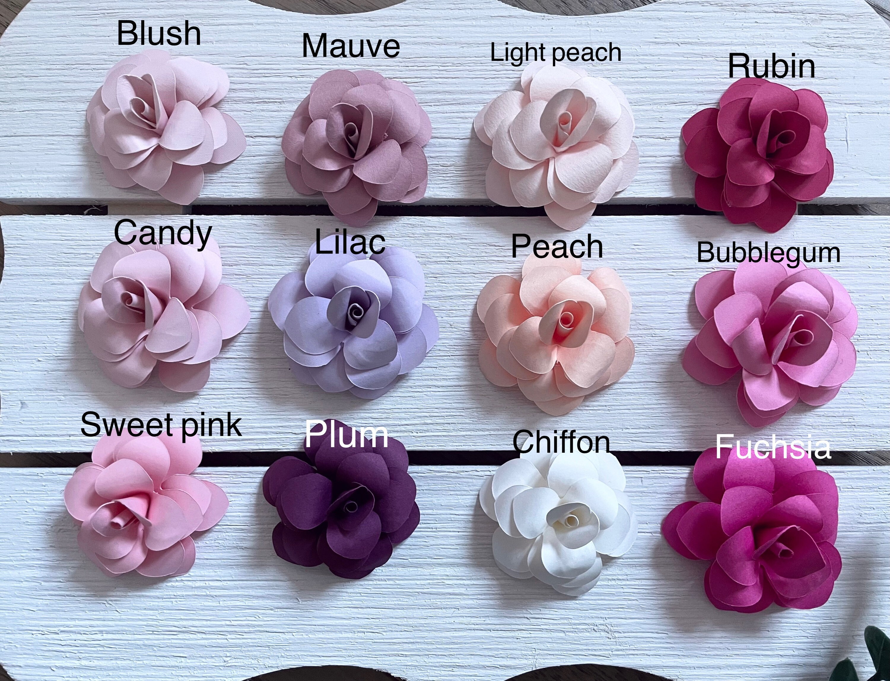 Rose Cupcake Topper Floral Cupcake Toppers Paper Flowers - Etsy