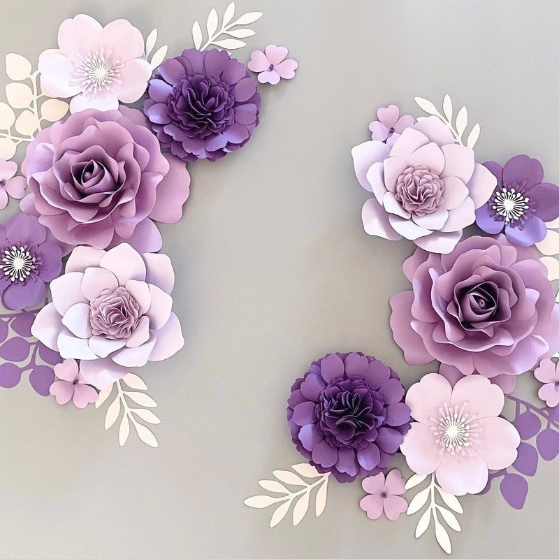 Purple Paper Flowers - Etsy