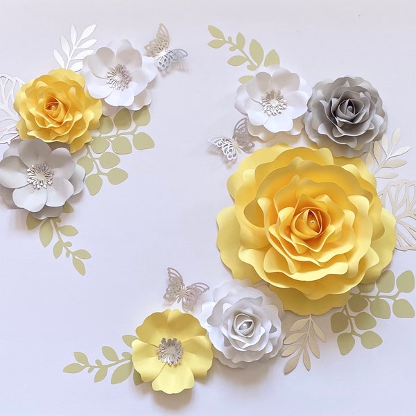 Grey Paper Flowers - Etsy