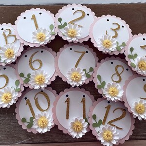 Daisy First Year Monthly Milestone Photo Banner, Daisy Pink Monthly ...