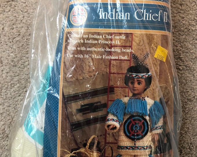 Fibre Craft Indian Chief II 16” Male Doll Kit Crochet Fashion Doll ...