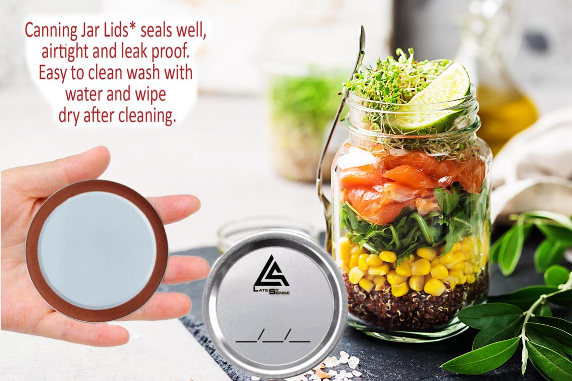 Regular Mouth Canning Lids 100-count , 70mm Split-type With Leak Proof Metal Jar Lids for ...