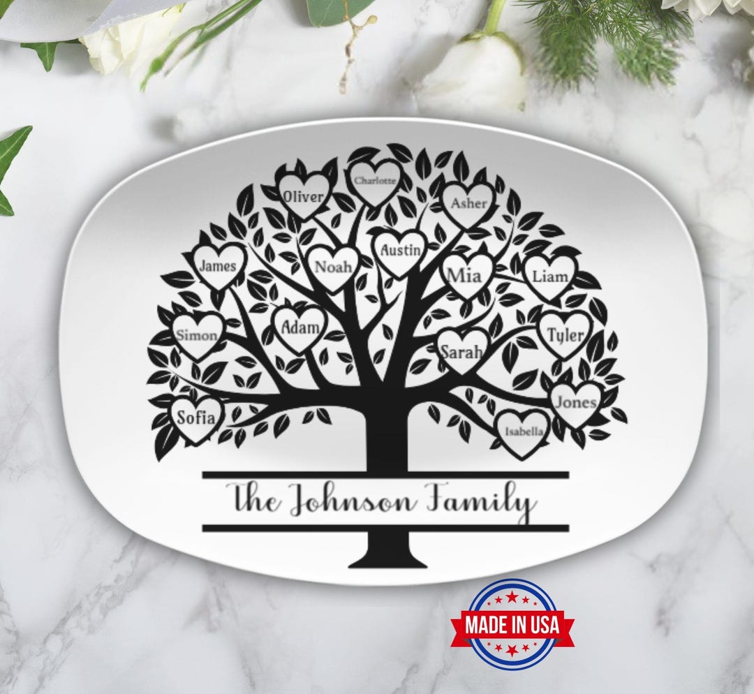 Personalized Family Tree Platter, Custom Grandkids Names Gift - Etsy