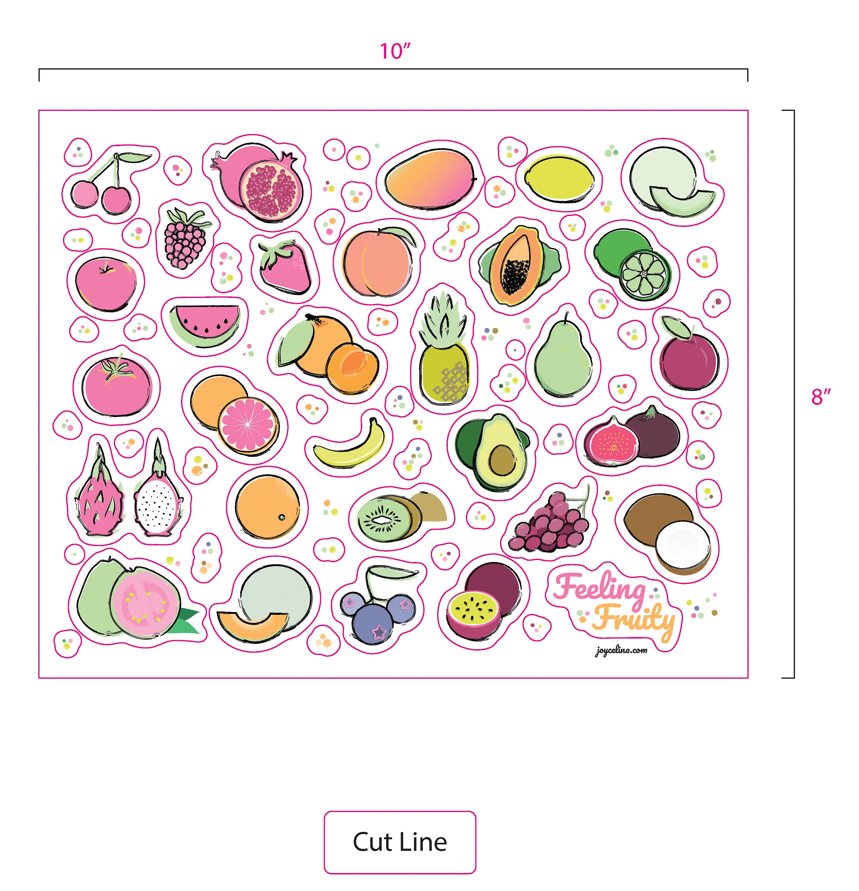 Feeling Fruity Stickers Fruit Sticker Set 30 unique cute | Etsy