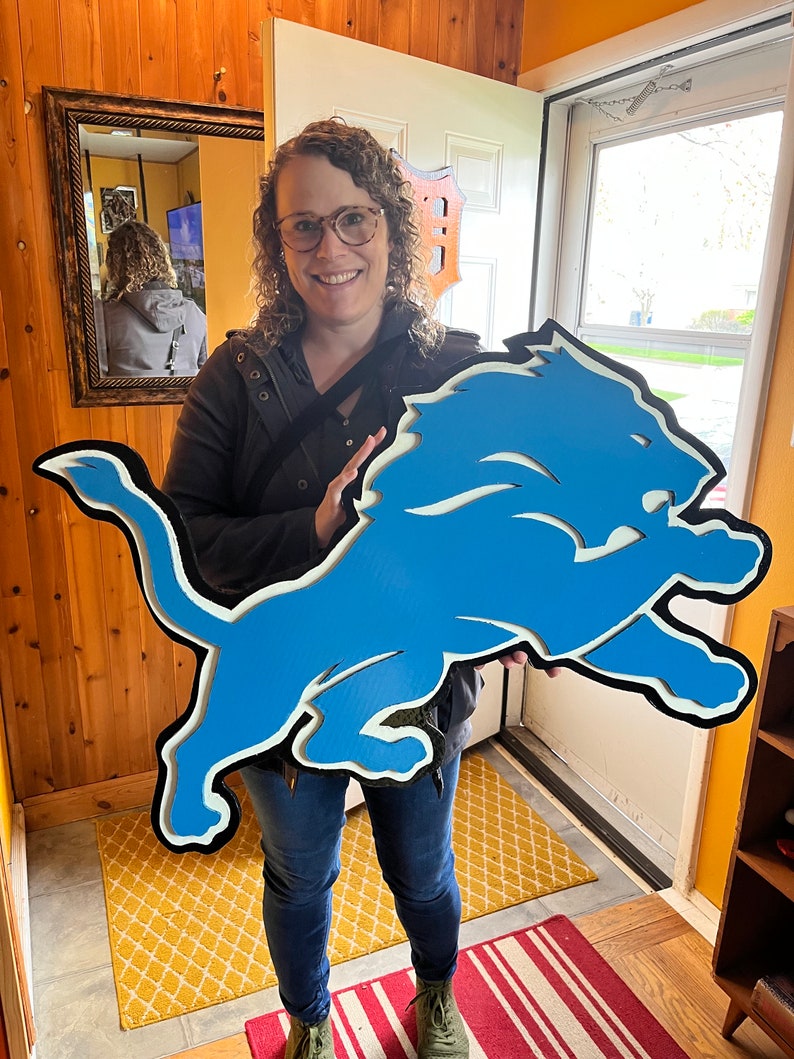 Detroit Lions Fan Art W/ LED Authentic - Bold - Floating - Fan Art ...