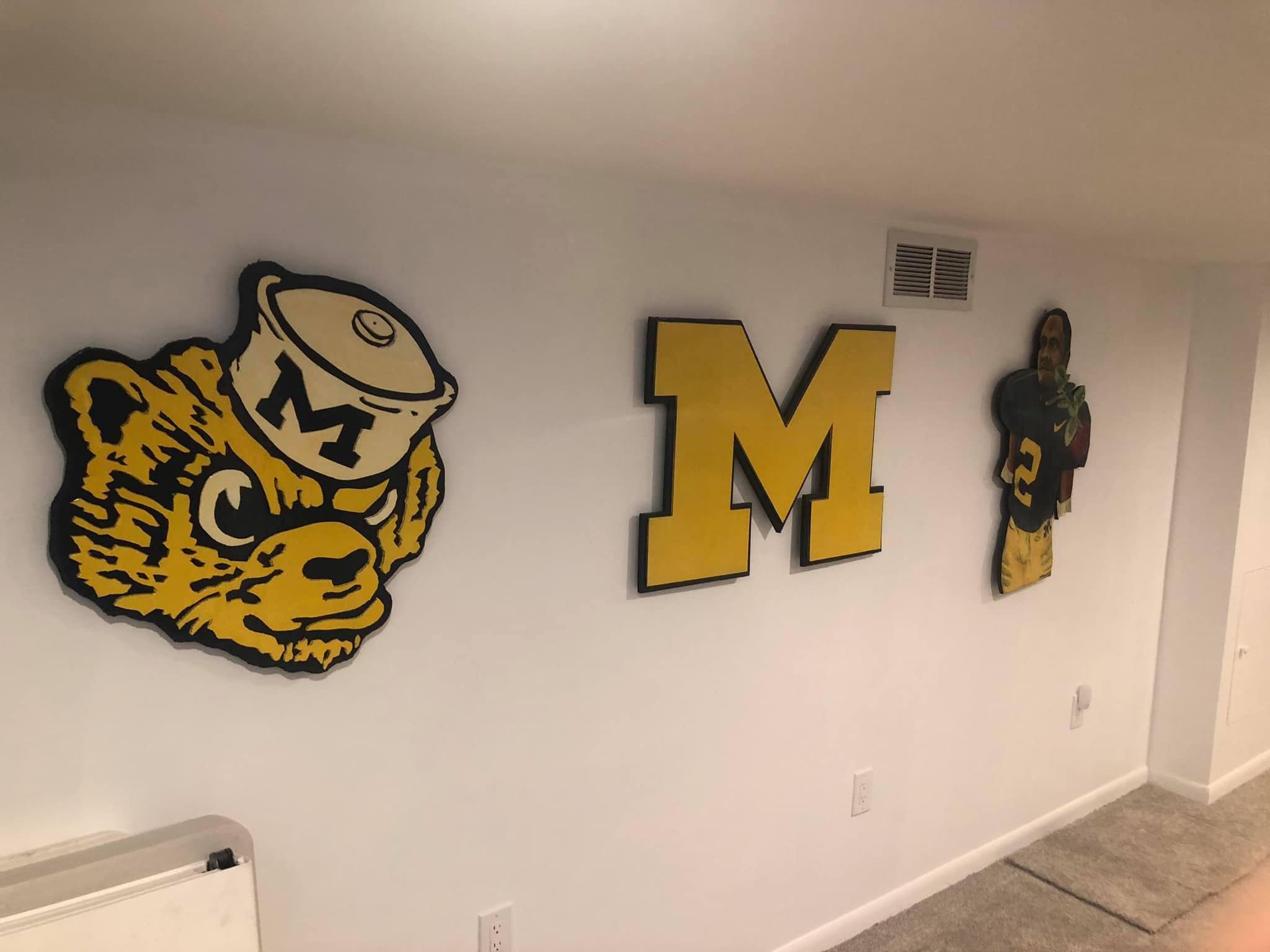 Michigan Classic Mascot Fan Art Authentic Bold Floating - Etsy