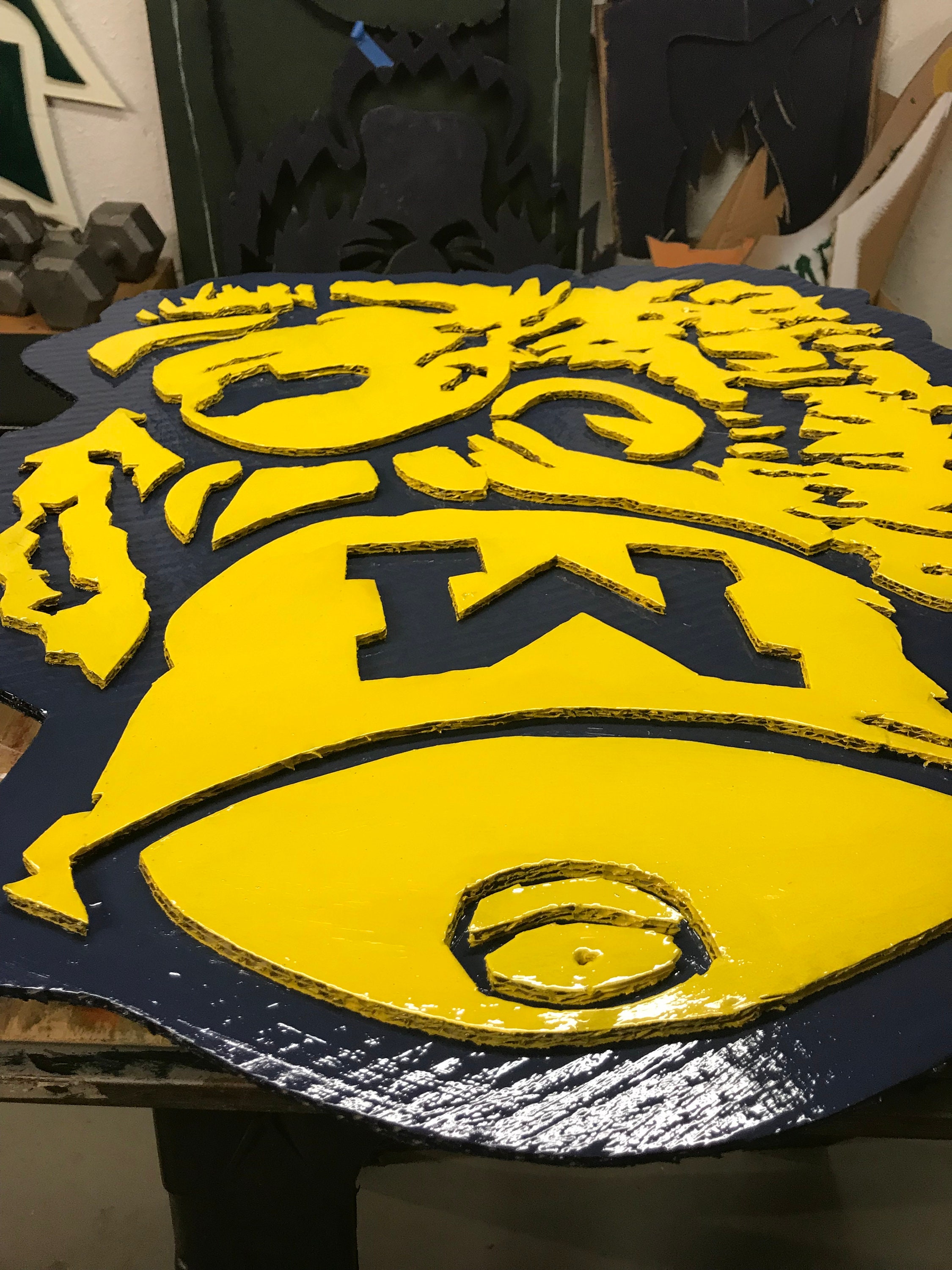 Michigan Classic Mascot Fan Art Authentic Bold Floating | Etsy