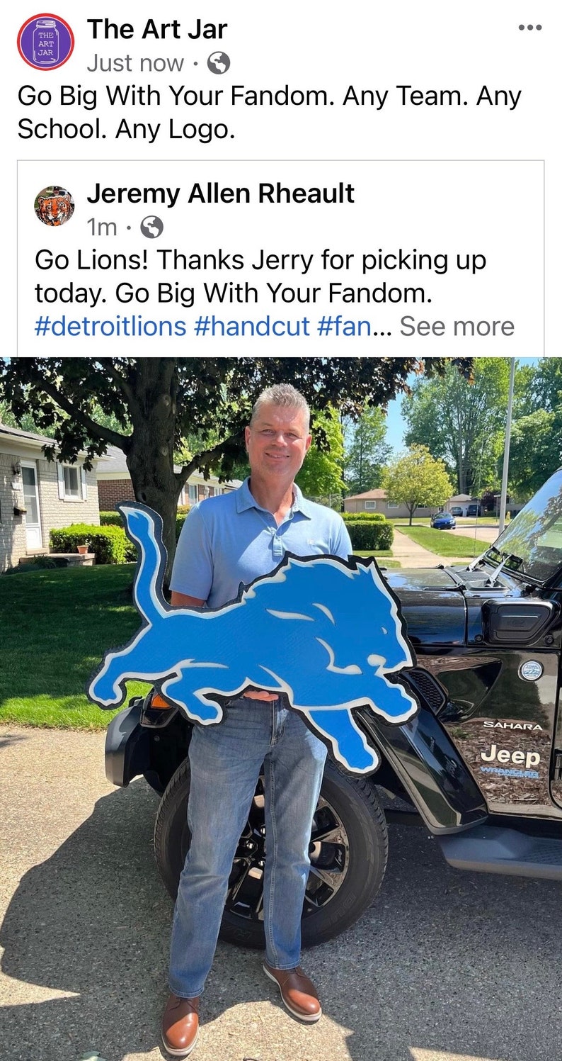 Detroit Lions Fan Art W/ LED Authentic - Bold - Floating - Fan Art ...