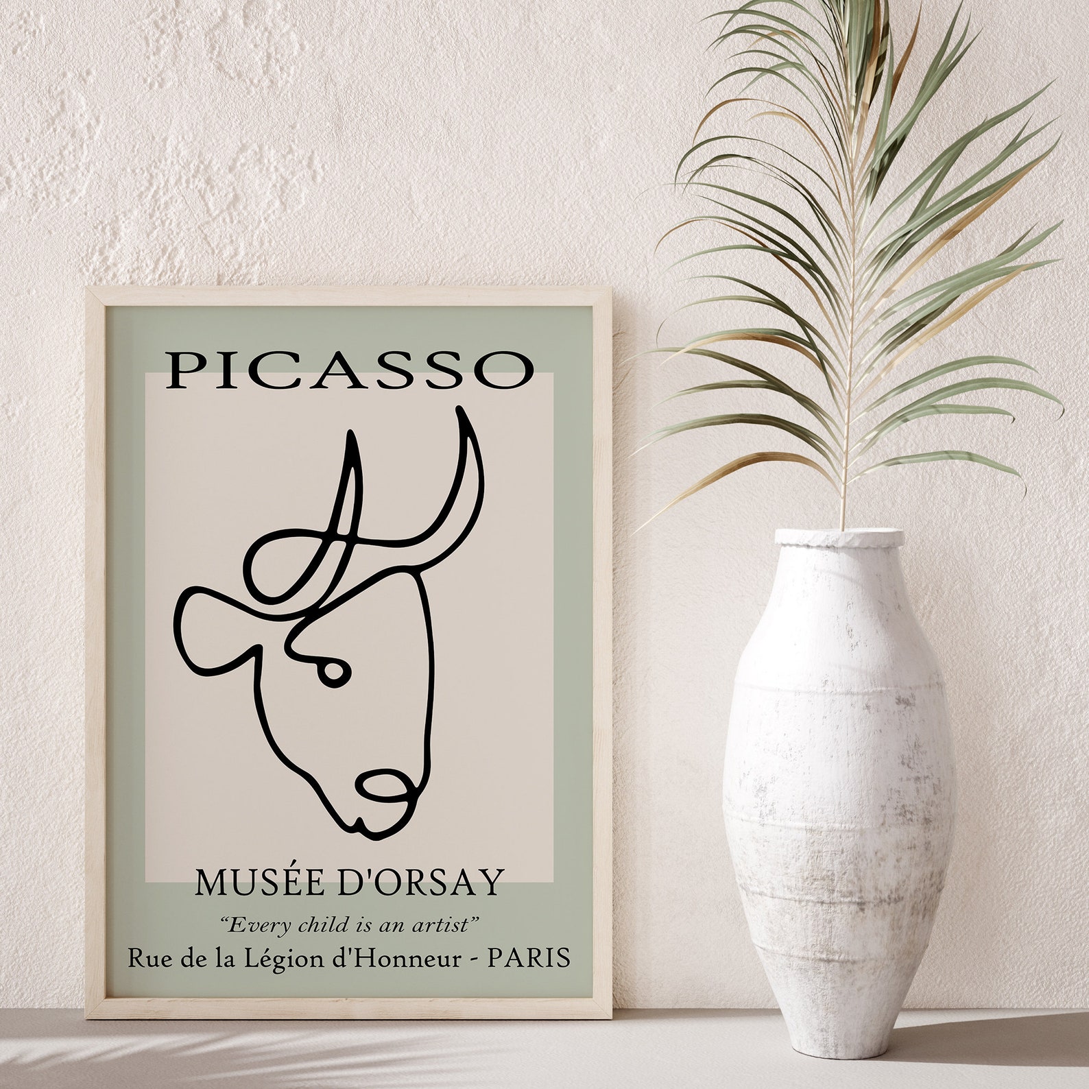 Picasso Buffalo Sketch Picasso Line Art Animal Poster | Etsy