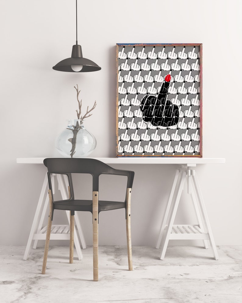 Middle Finger Line Art Hands Lines Woman Middlle Finger - Etsy