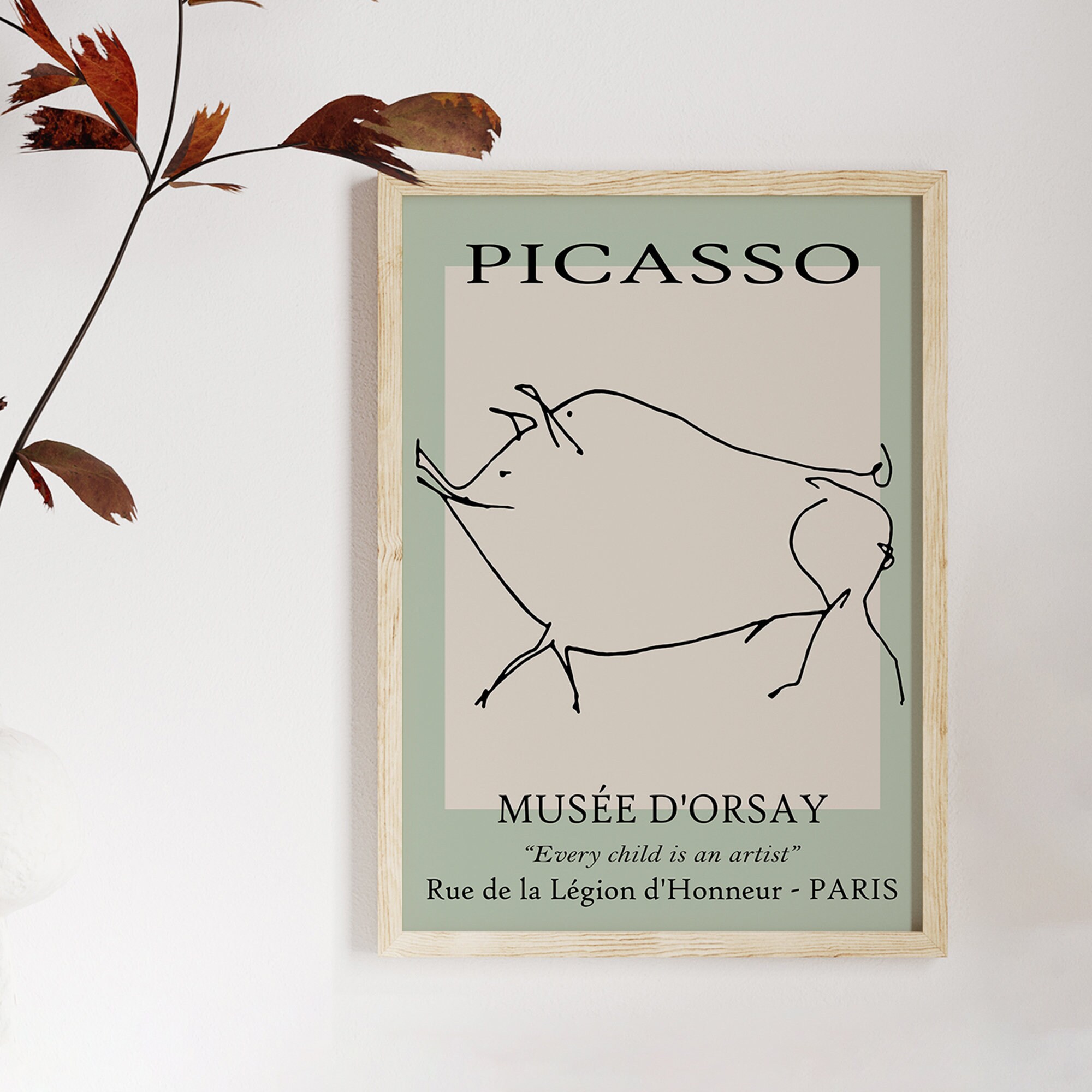 Picasso Pig Sketch Picasso Line Art Animal Poster - Etsy UK