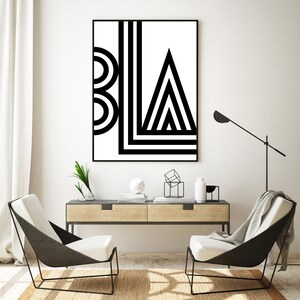 Bla Print, Bla Bla Bla Quote Lettering Art, Black White Print ...