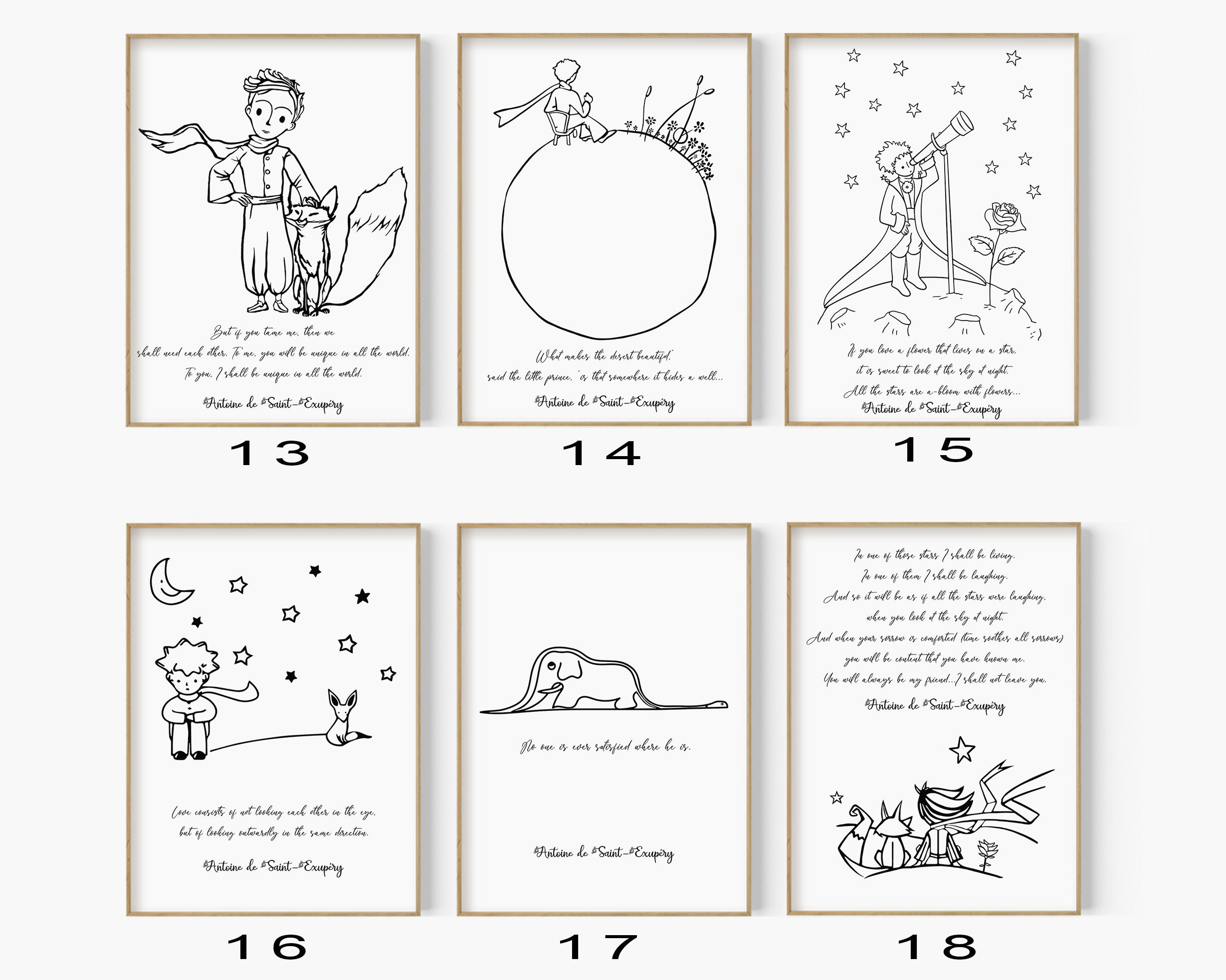 All the Little Prince Prints in One Pack Le Petit Prince - Etsy