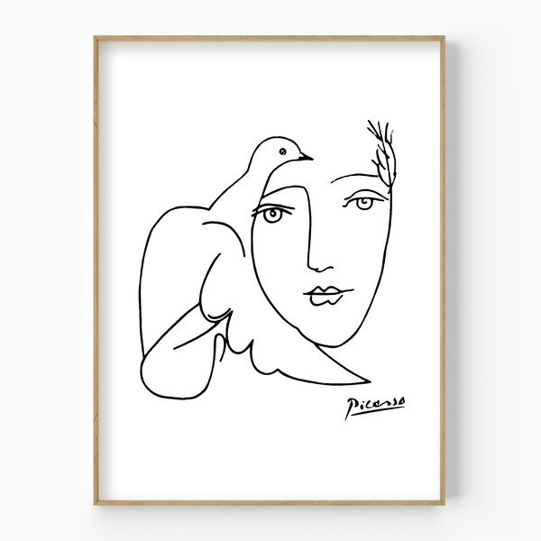 Picasso Face Line Art - Etsy