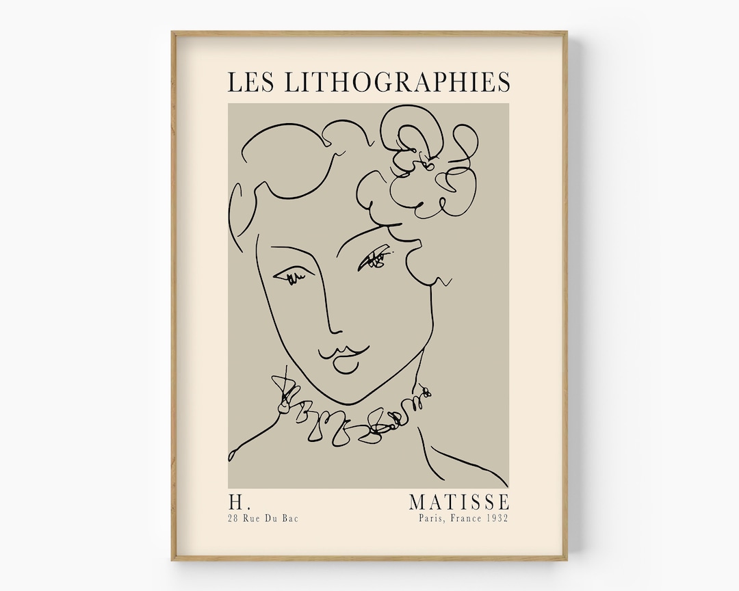 Henri Matisse WOMAN LINE ART Woman Illustration Poster Boho - Etsy