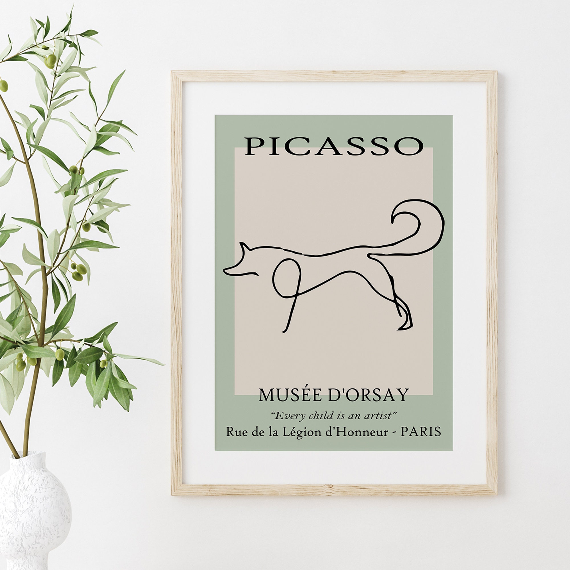 Picasso Fox Sketch Picasso Line Art Animal Poster - Etsy