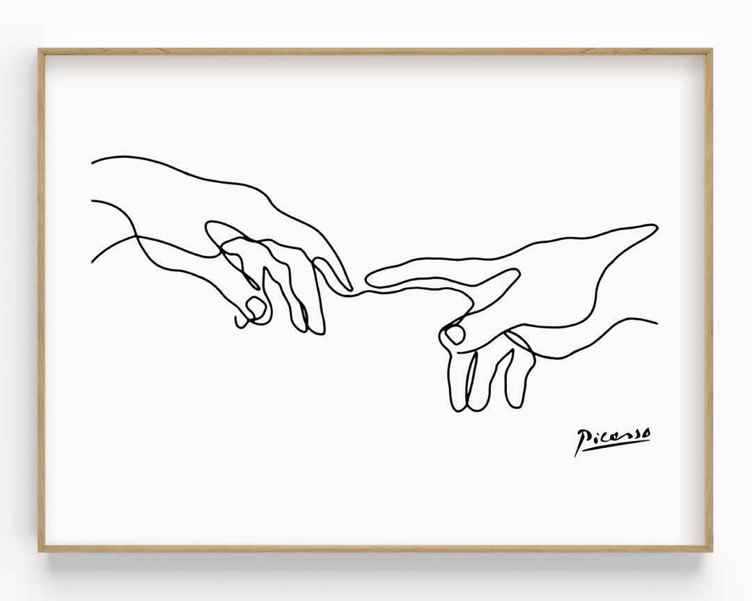 Picasso Hand Line Drawing Print Couple Hand Sketch Print - Etsy