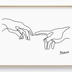 Picasso Hand Line Drawing Print Couple Hand Sketch Print - Etsy