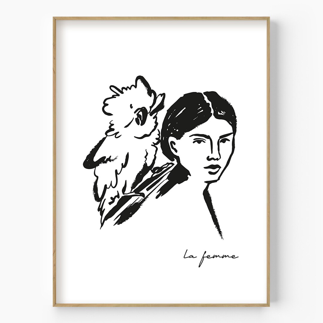 Woman With Cockatoo Silhouette Art Print (digital Download) - Etsy