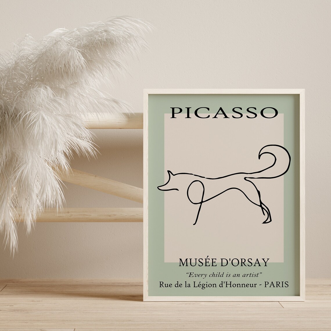 Picasso Fox Sketch Picasso Line Art Animal Poster - Etsy
