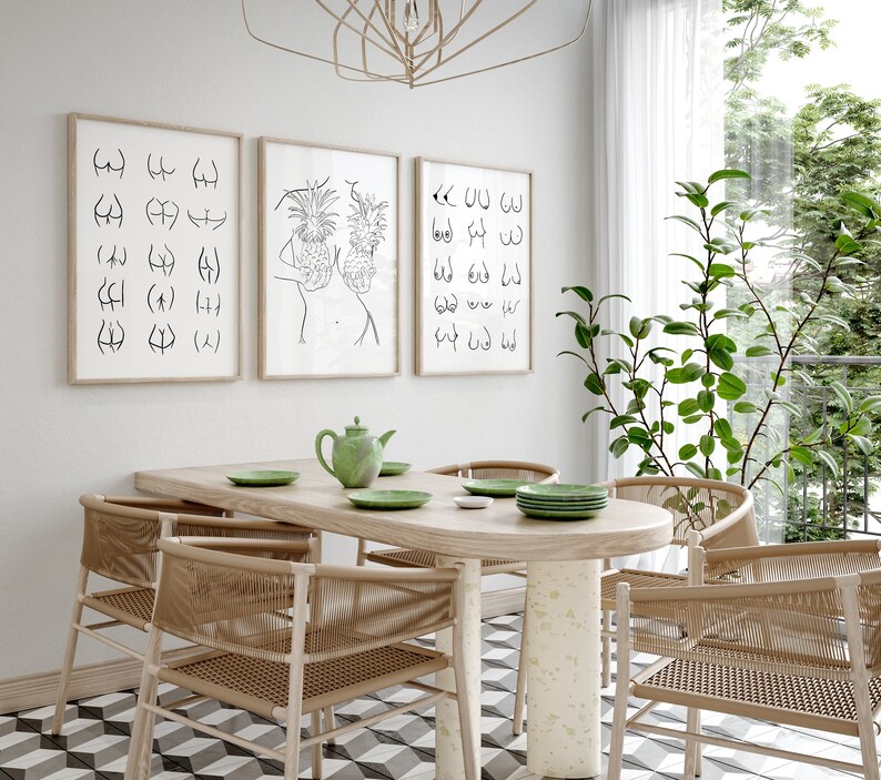 Butt Line Art Funny Bathroom Art Nice Bum Body Positive - Etsy