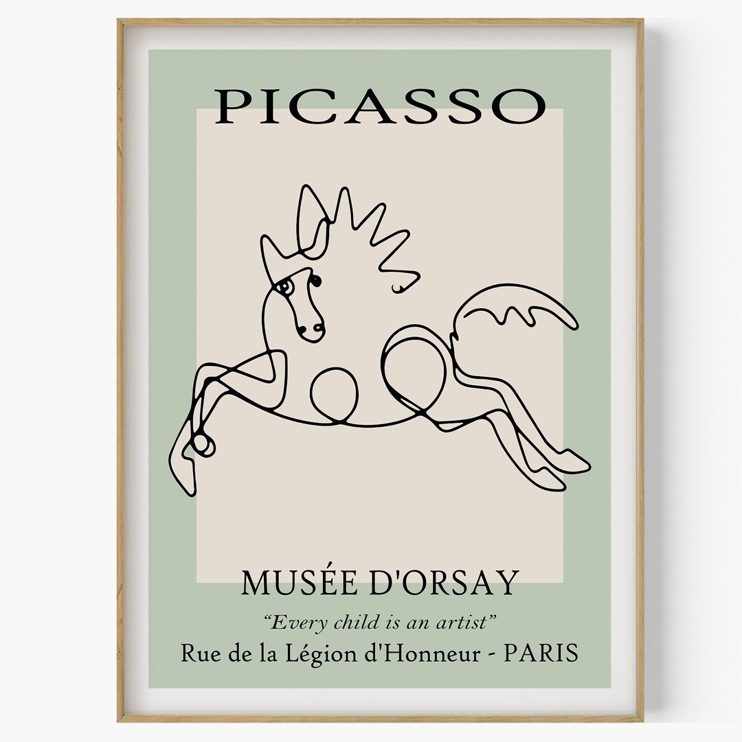 Picasso Pony Line Art Print, Minimalist Horse Sketch (digital Download ...
