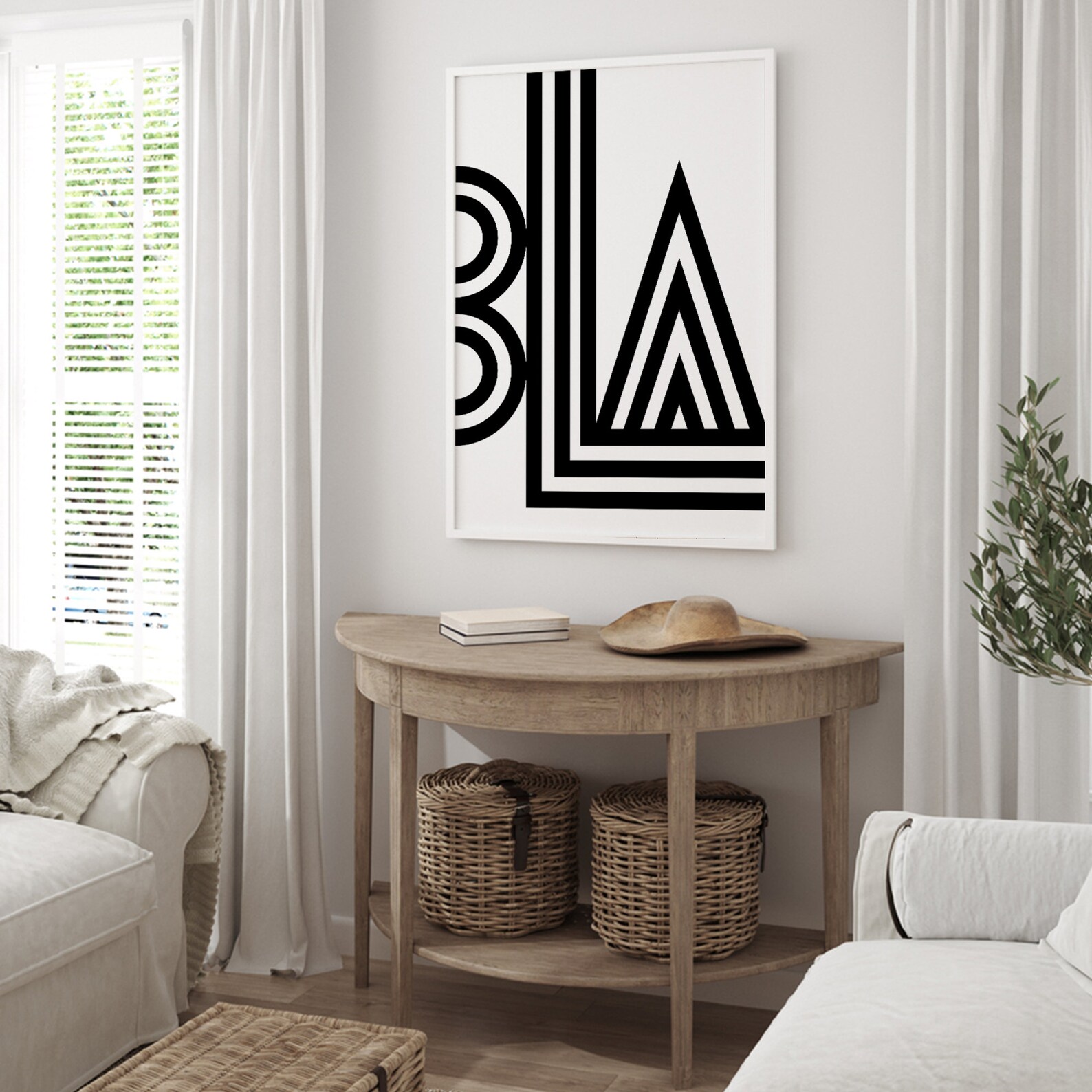 Bla Print Bla Bla Bla Quote Lettering Art Black White Print - Etsy