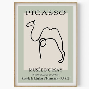 Picasso Camel Sketch, Picasso Line Art, Animal Poster, Exhibition Print, Picasso Wall Art ...