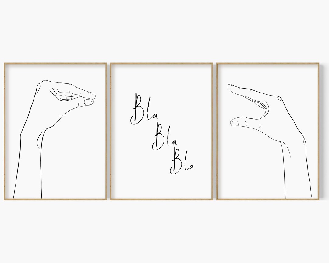 BLA Poster Bla and Two Woman's Hand Wall Art Empty - Etsy