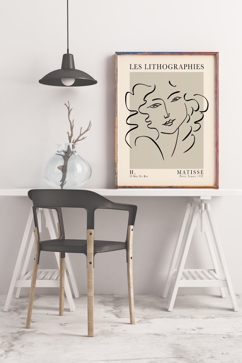 Henri Matisse Abstract Woman Line Art Inspired Art - Etsy